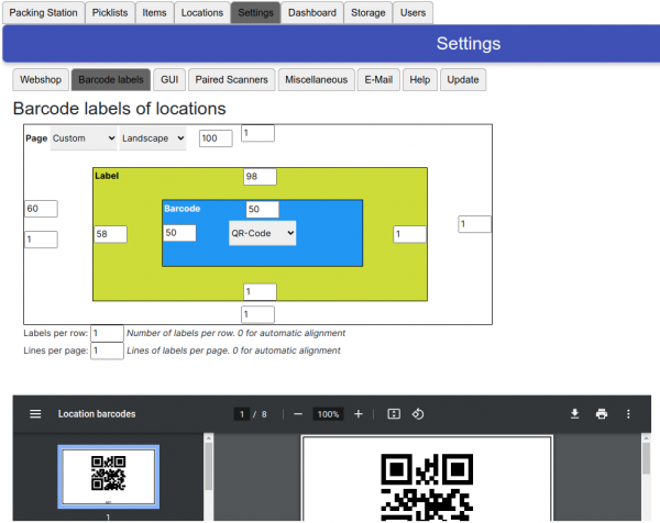 Location Barcode Labels – Warehouse-System